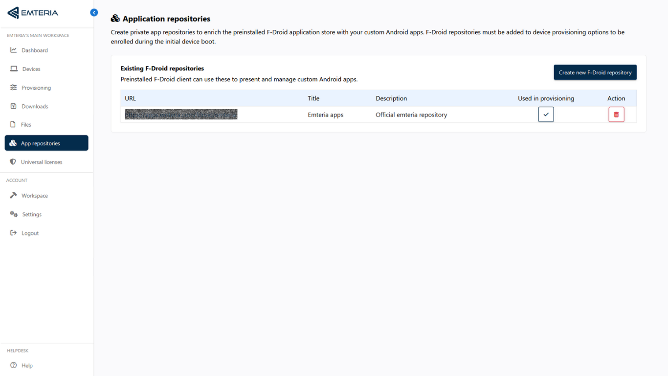 Application management | emteria